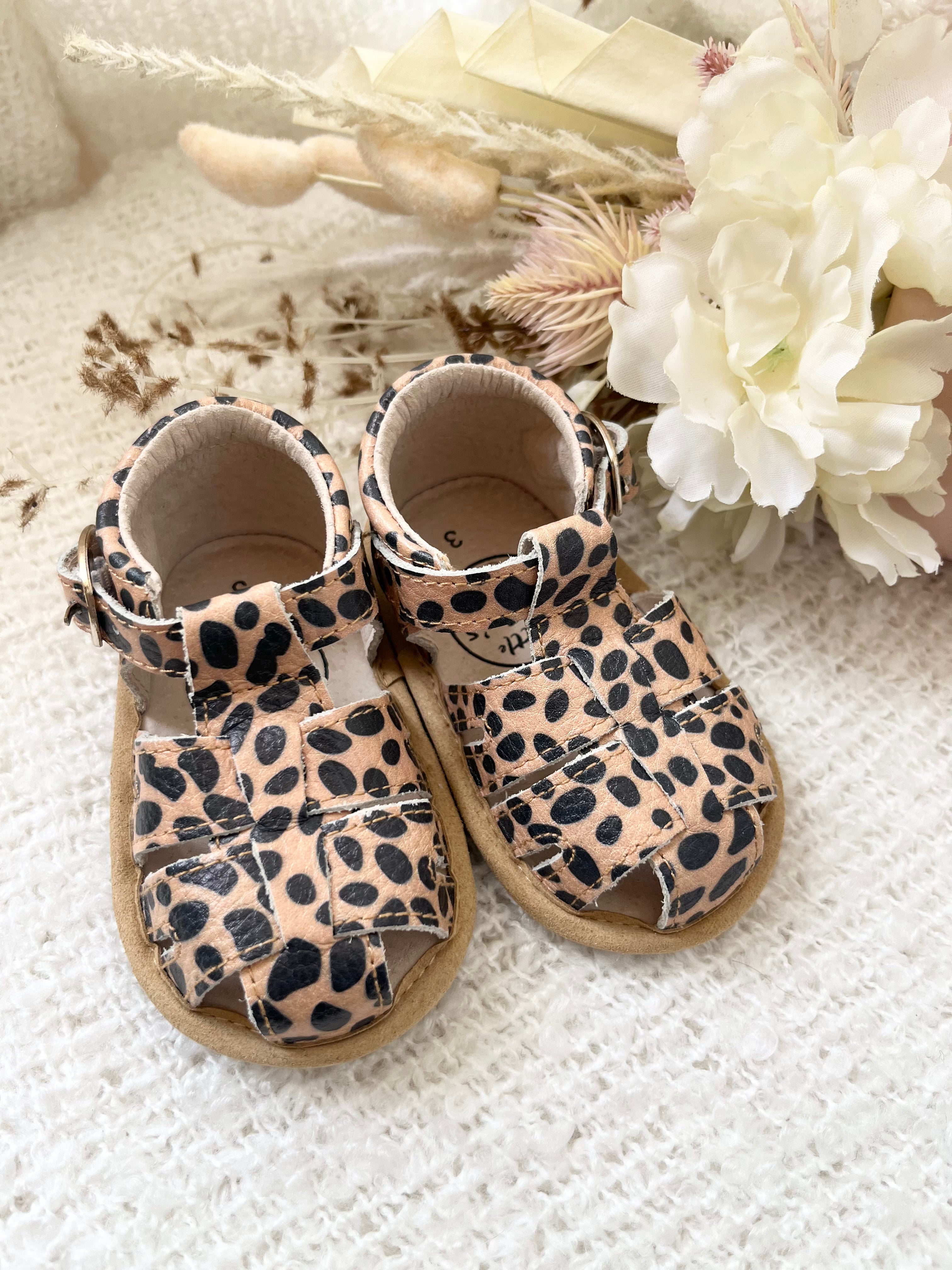 Zoe Sandal - Leopard print – Little MaZoe’s